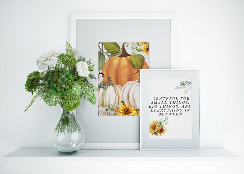 Set of 4 Thanksgiving Decor, Thanksgiving, Digital Prints, Digital Art ...