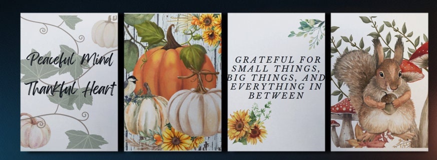 Set of 4 Thanksgiving Decor Thanksgiving Digital Prints - Etsy