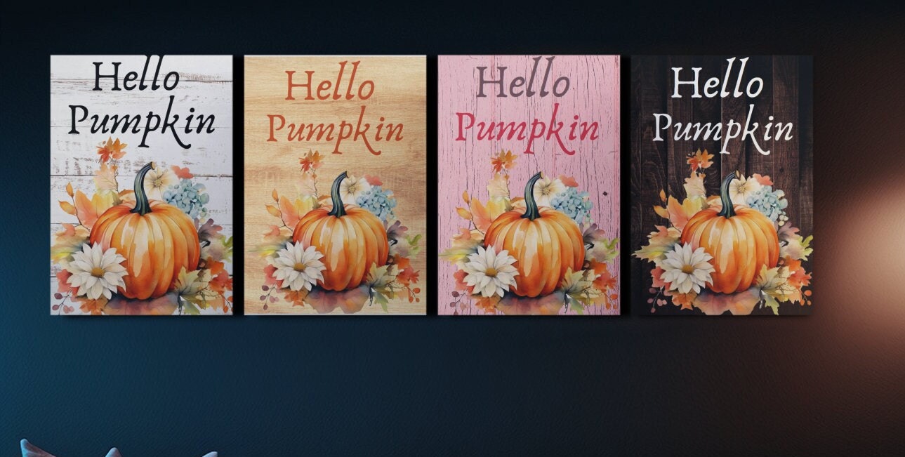Hello Pumpkin Fall Art Fall Home Decor Hello Pumpkin - Etsy