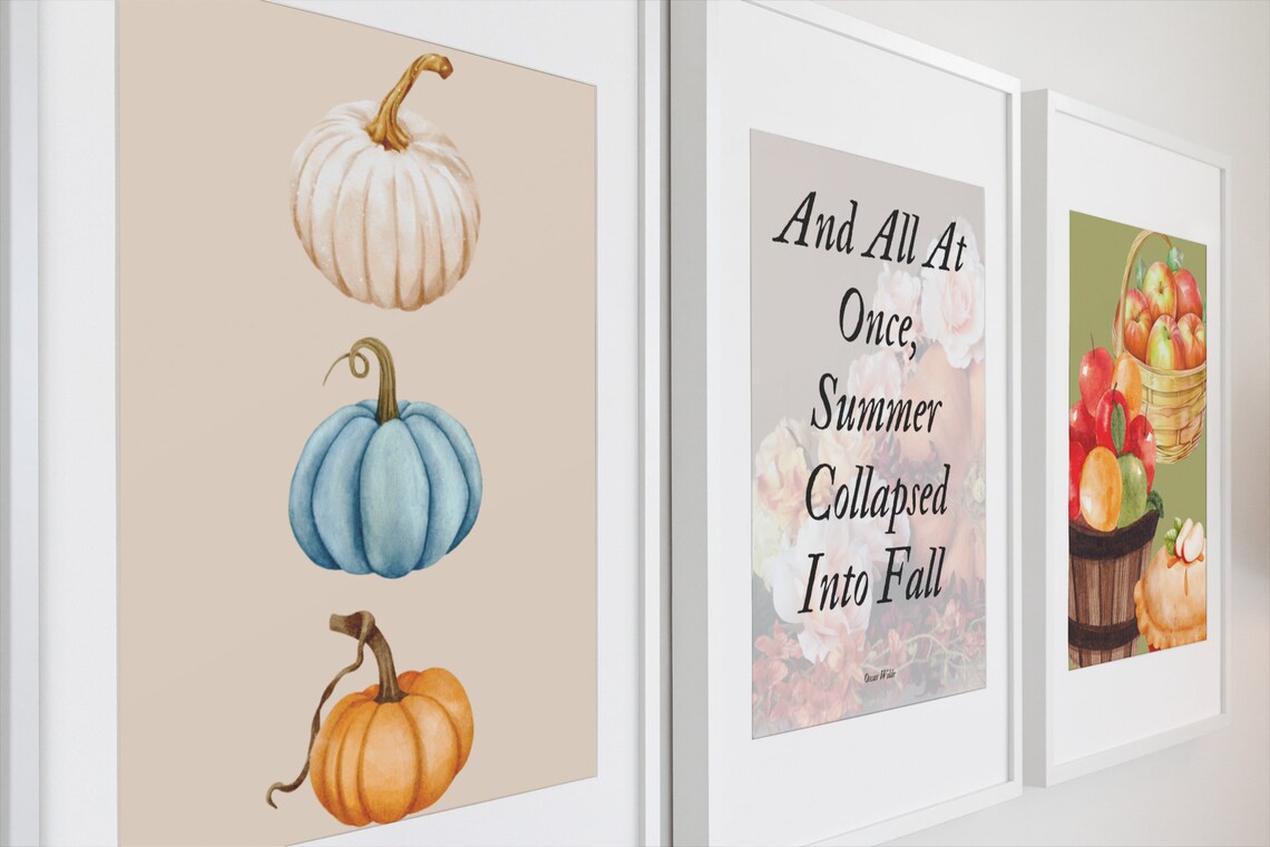 Set of 3 Fall Printables, Wall Art Fall Decor, Fall Prints, Autumn ...