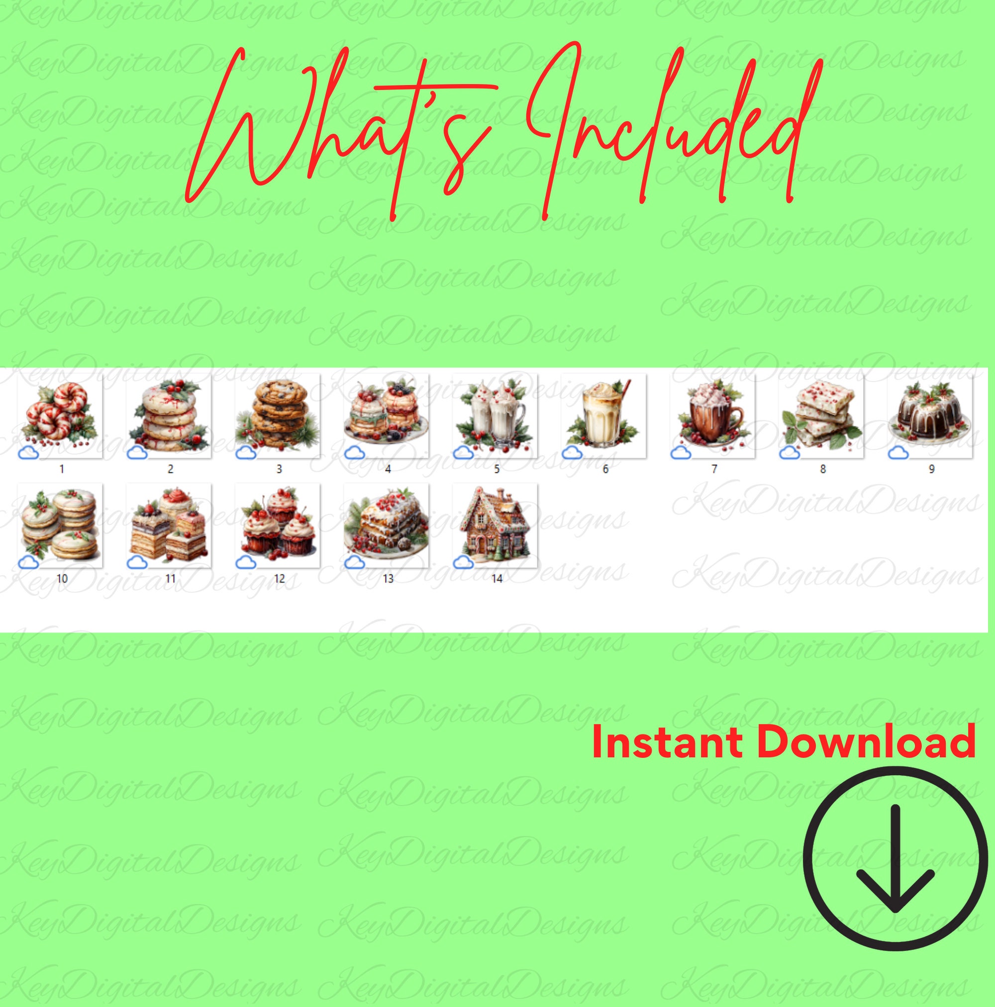 14 Christmas Dessert Clipart Christmas Treats Bundle PNG Christmas ...