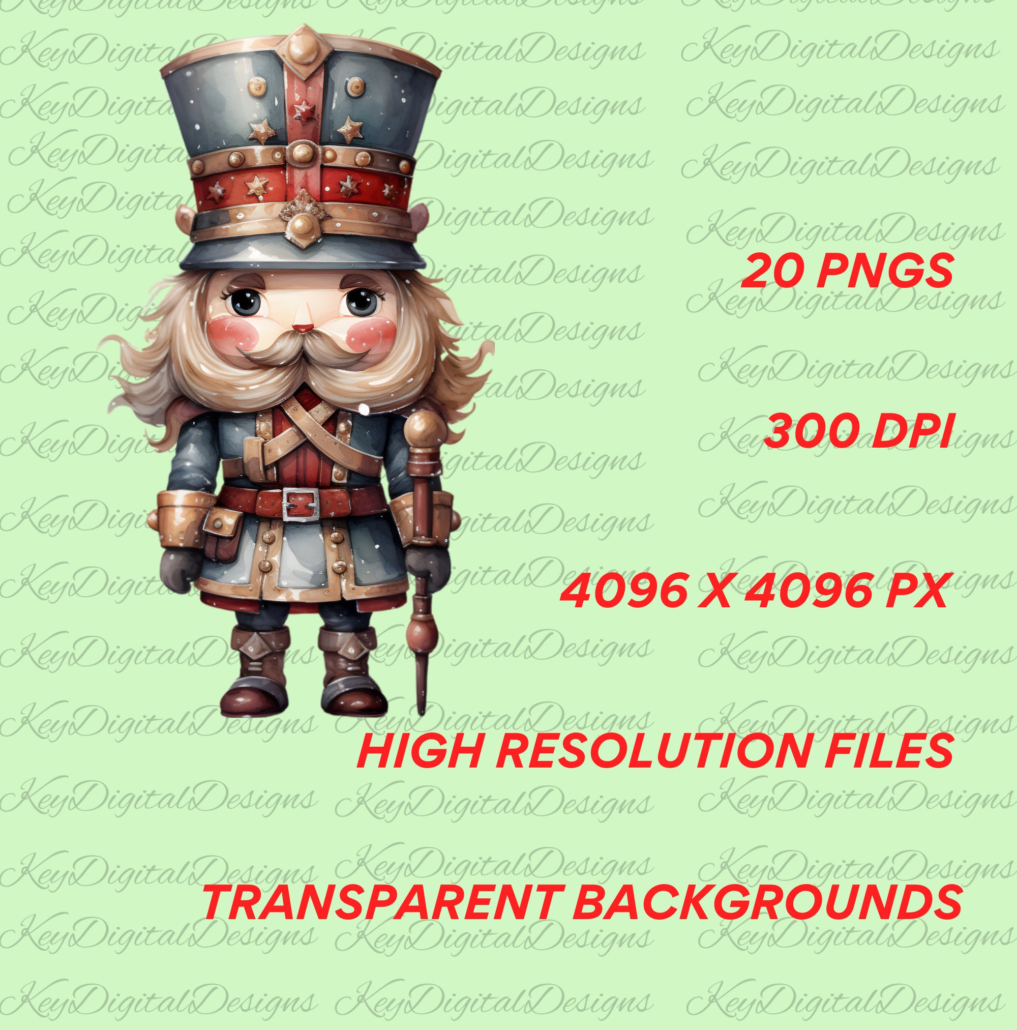 Christmas Nutcracker Clipart Watercolor Nutcracker 20 PNG Bundle Xmas ...