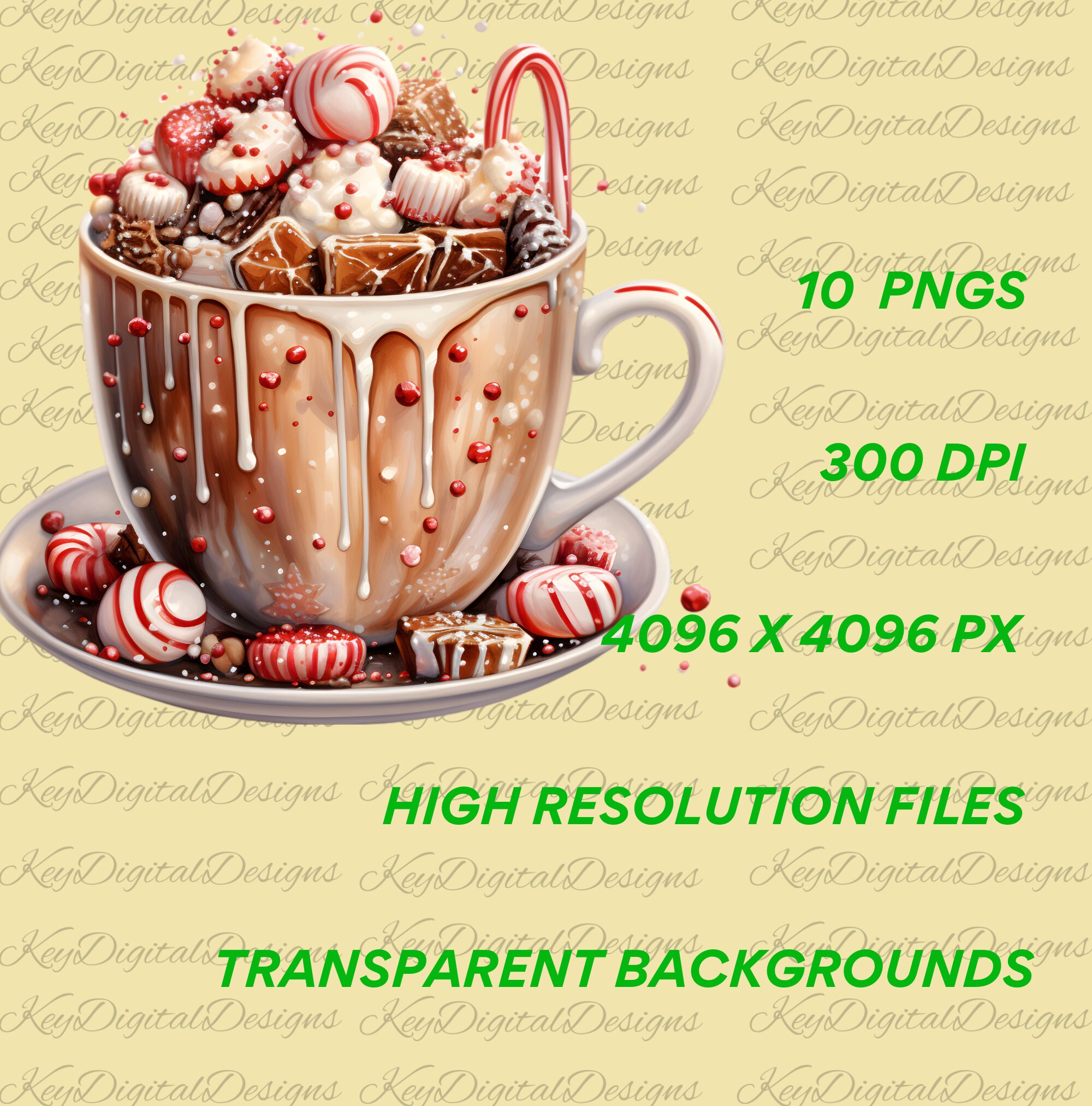 10 Watercolor Hot Chocolate Clipart, Hot Cocoa Clipart,christmas Gift ...