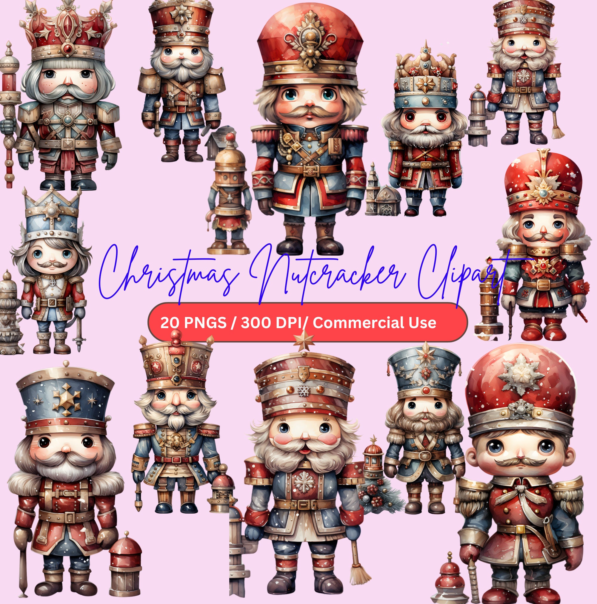 Christmas Nutcracker Clipart Watercolor Nutcracker 20 PNG Bundle Xmas ...