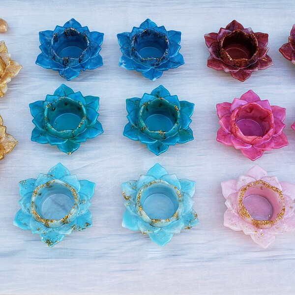 Resin Lotus Candle Holder - Etsy