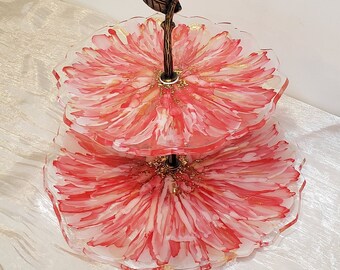 3D Flower Sweet Stand/dessert Stand/cupcake Stand/resin 2 Tiered Tray ...