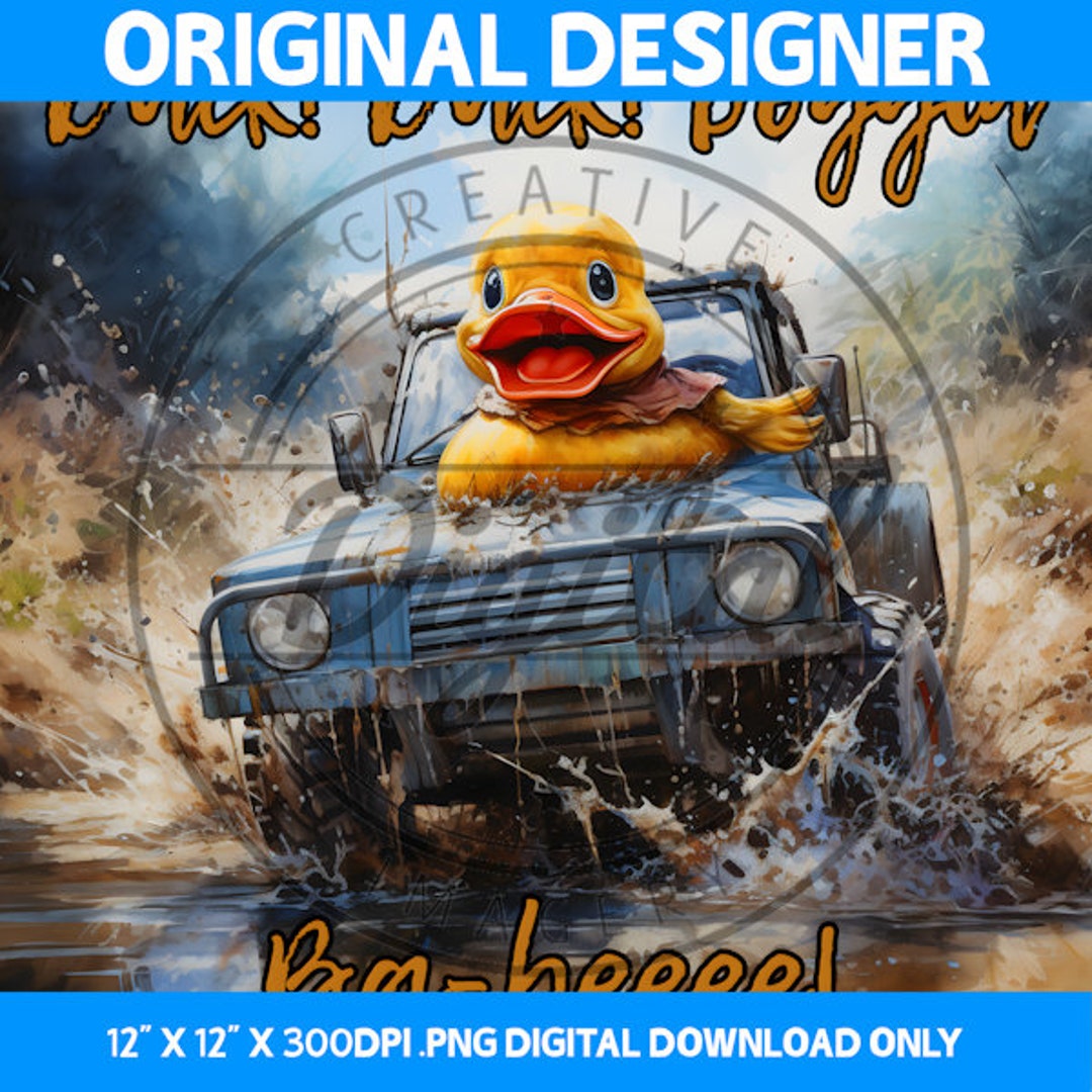 Rubber Duck Mud Adventure - Digital Art Print, Off-road Blue Truck ...