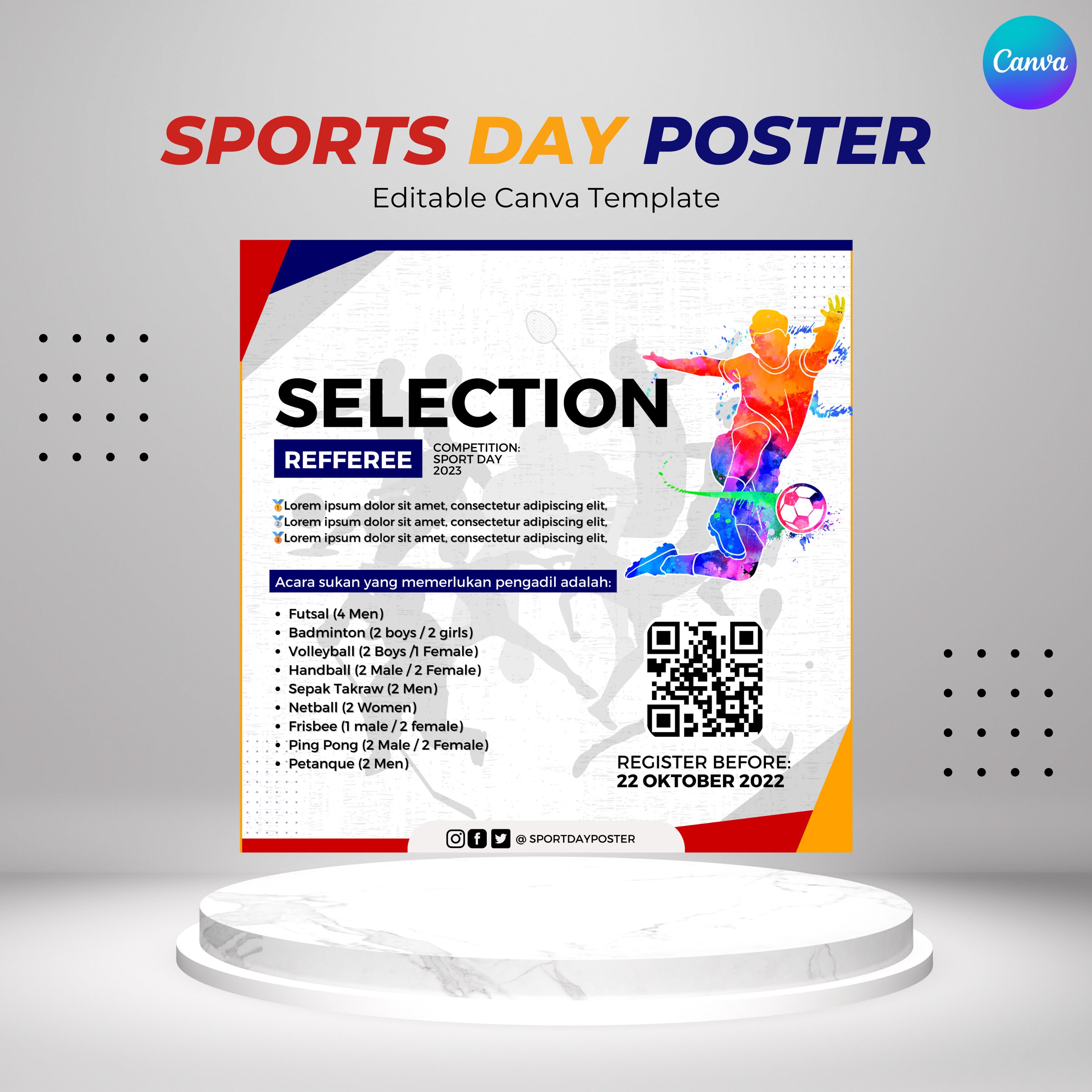 Sports Poster Template Event Poster Template Sports Day - Etsy