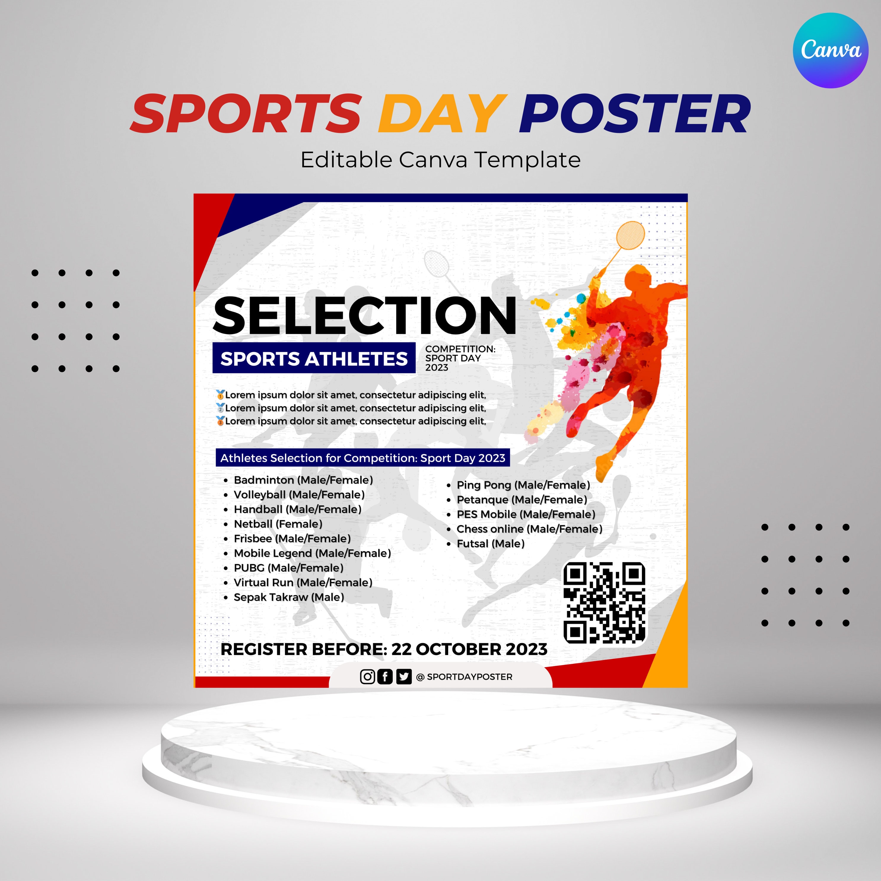 Sports Poster Template Event Poster Template Sports Day - Etsy