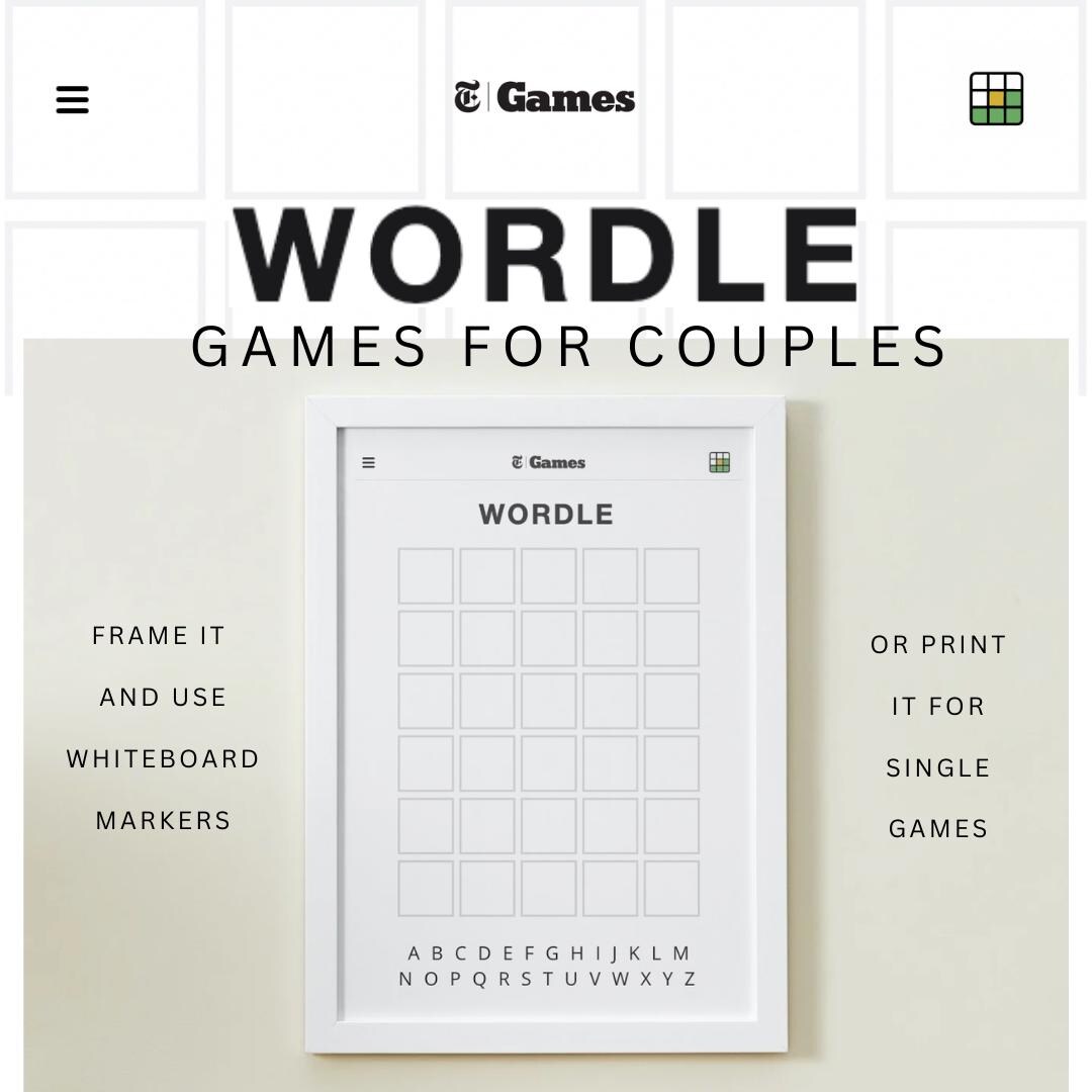 WORDLE Poster Instant Digital Download | Connection Game for Couples ...