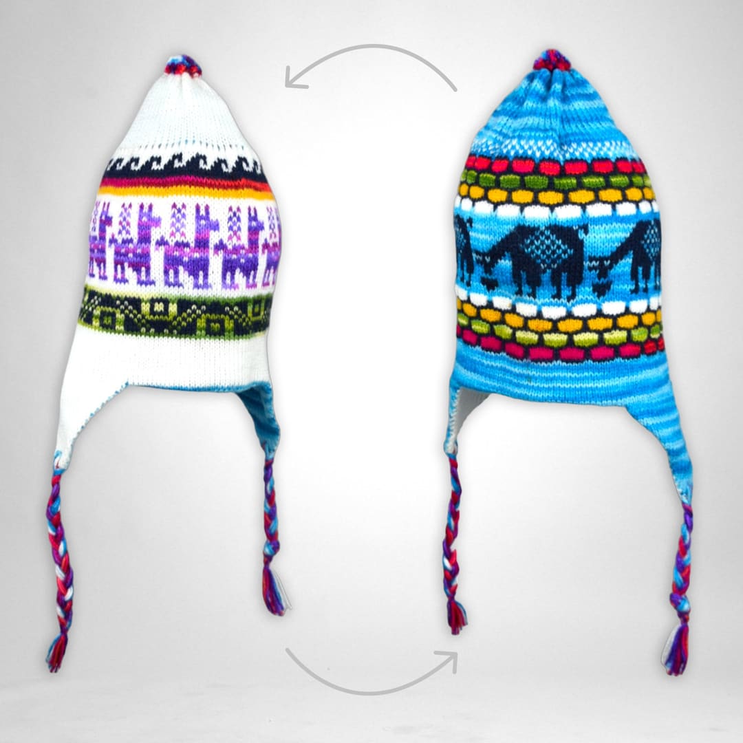 Alpaca Wool Beanie Warm Cap Thermal Reversible Hat Eco-friendly Cosy ...
