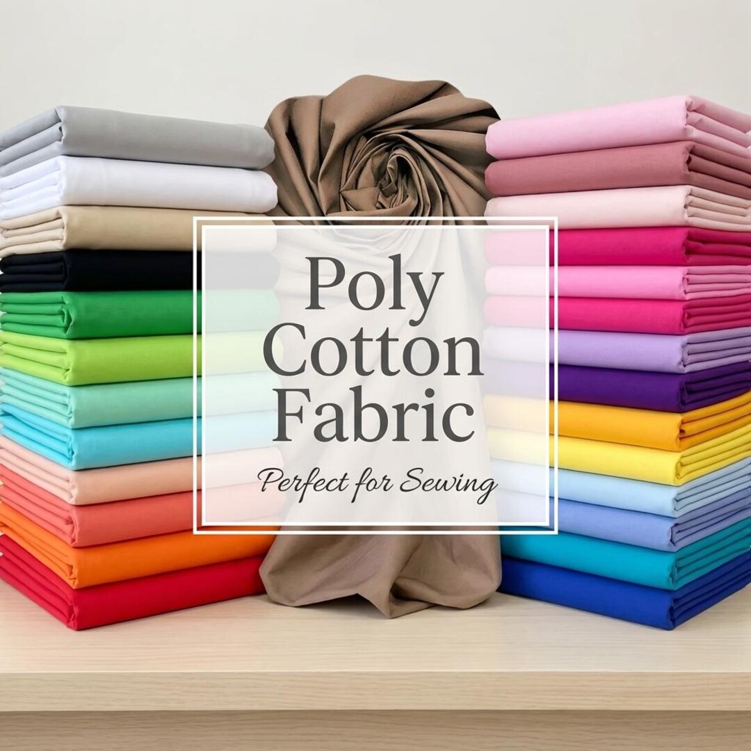 Poly Cotton Broadcloth Fabric by Yard 60 Inch Wide Solid Color 65 ...