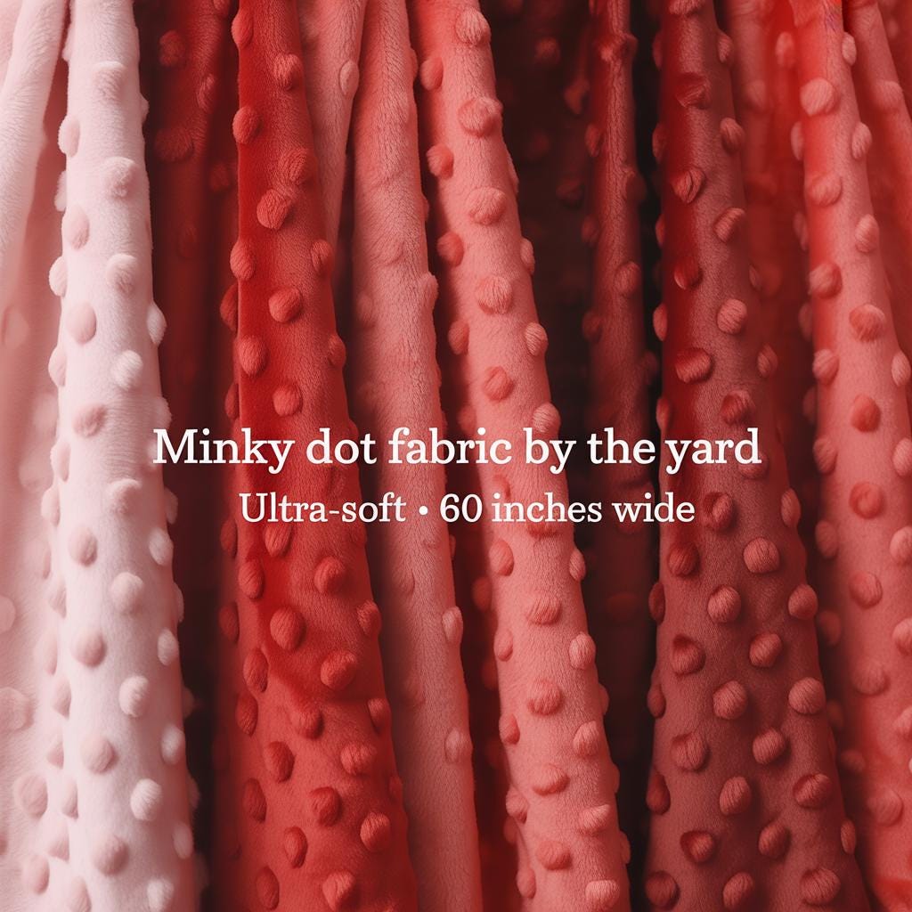 New Minky Fabric by the Yard – 4-way Stretch Polka Dimple Dot in Biking ...