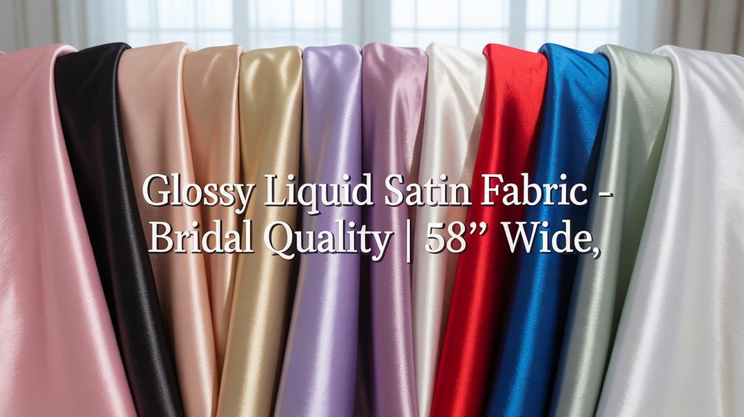 Glossy Liquid Satin Fabric – Bridal Quality | 58” Wide Shiny Satin by ...