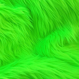 Vibrant Green Faux Fur Fabric - Lime Green, Kelly Green, Olive Green ...