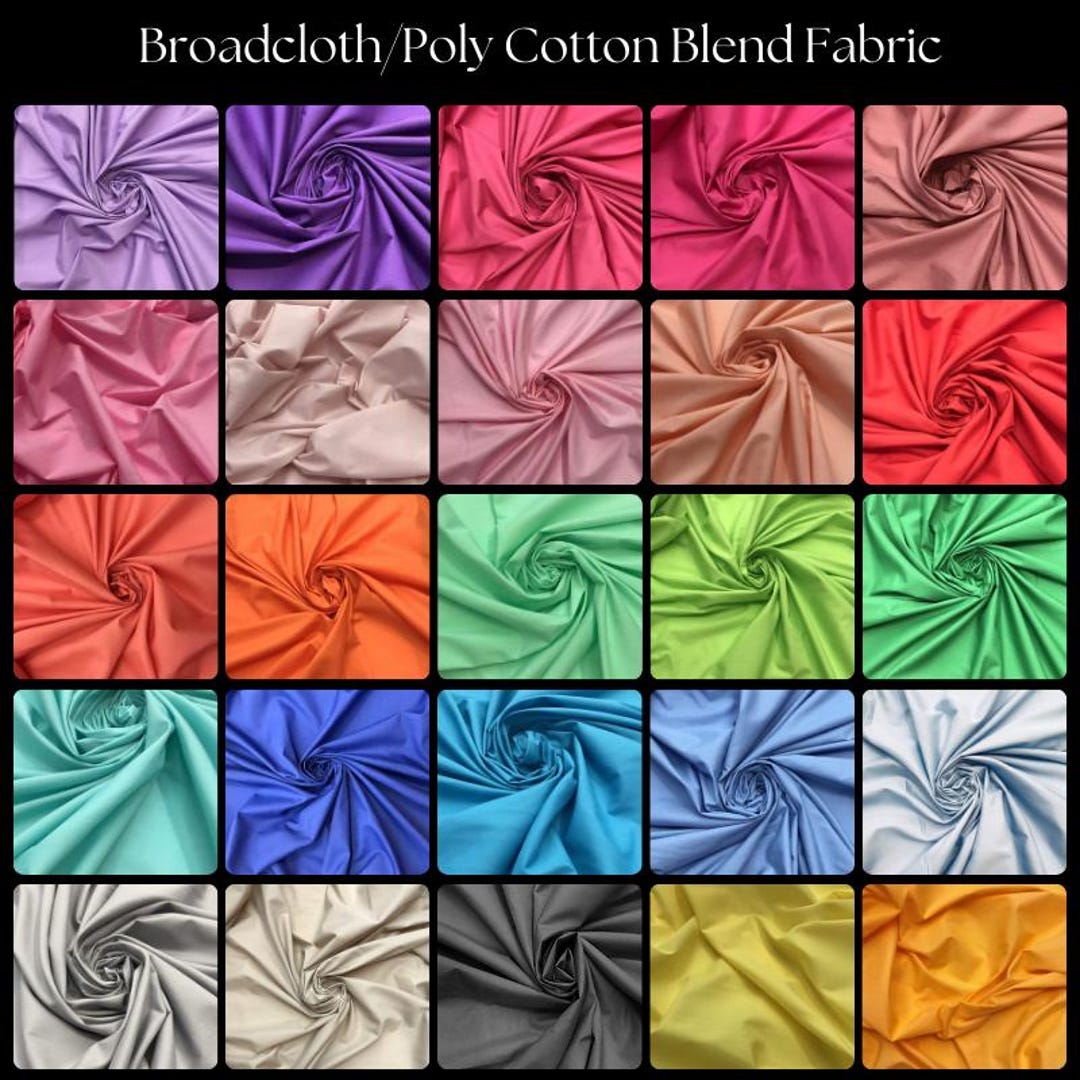 Cotton Polyester Broadcloth – Solid Colors, 60” Wide, by the Yard ...
