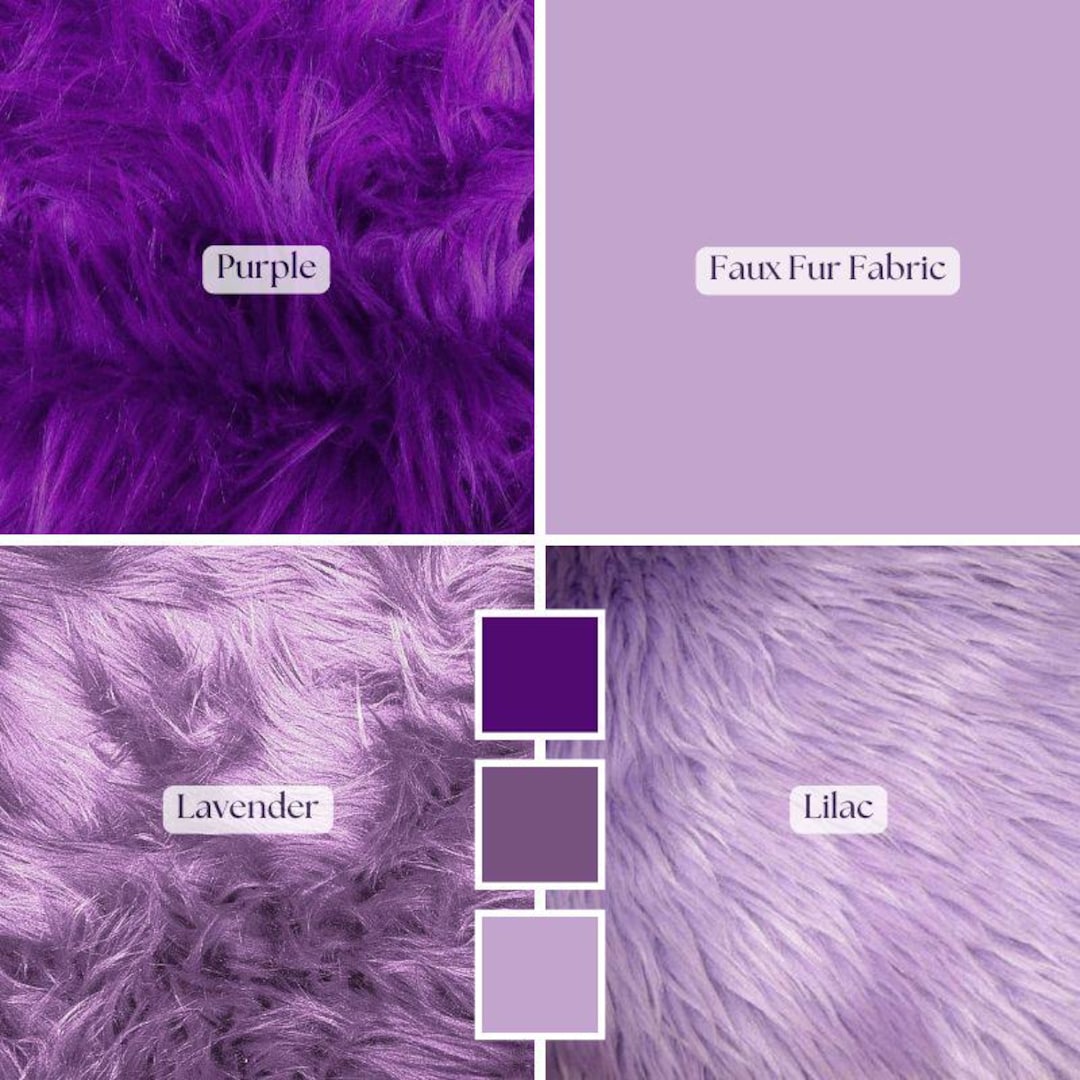Purple Faux Fur Fabric by the Yard – Lavender, Lilac, and Deep Purple ...