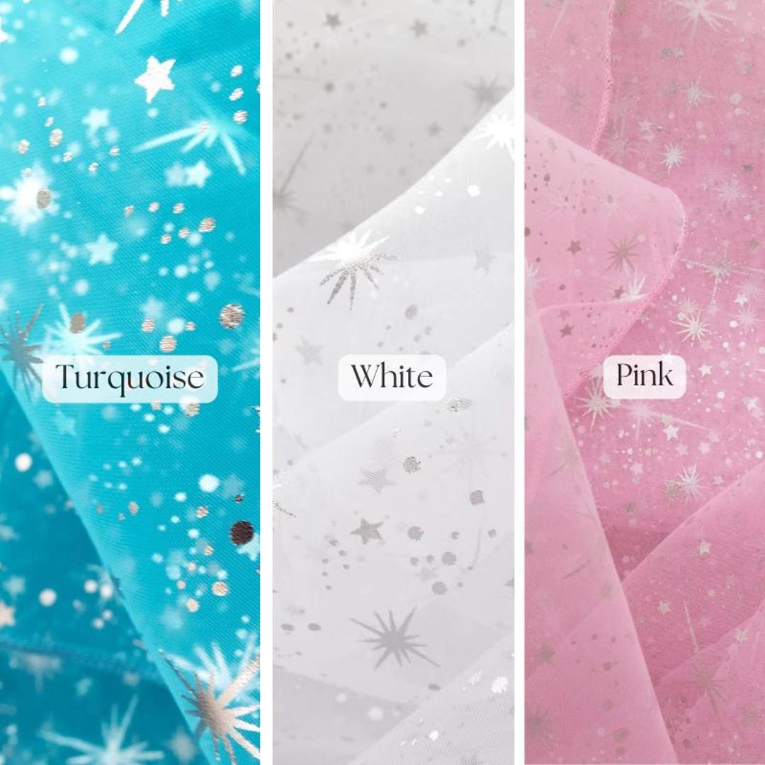 Star Bursts Sheer Organza Fabric – 58/60” Wide | Premium Quality for ...