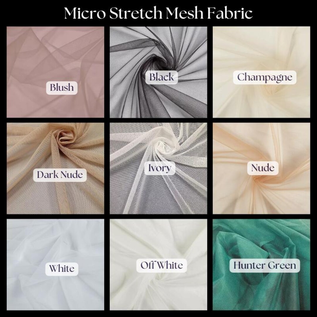 Micro Stretch Mesh Fabric – Soft & Flexible | Perfect for Lingerie and ...