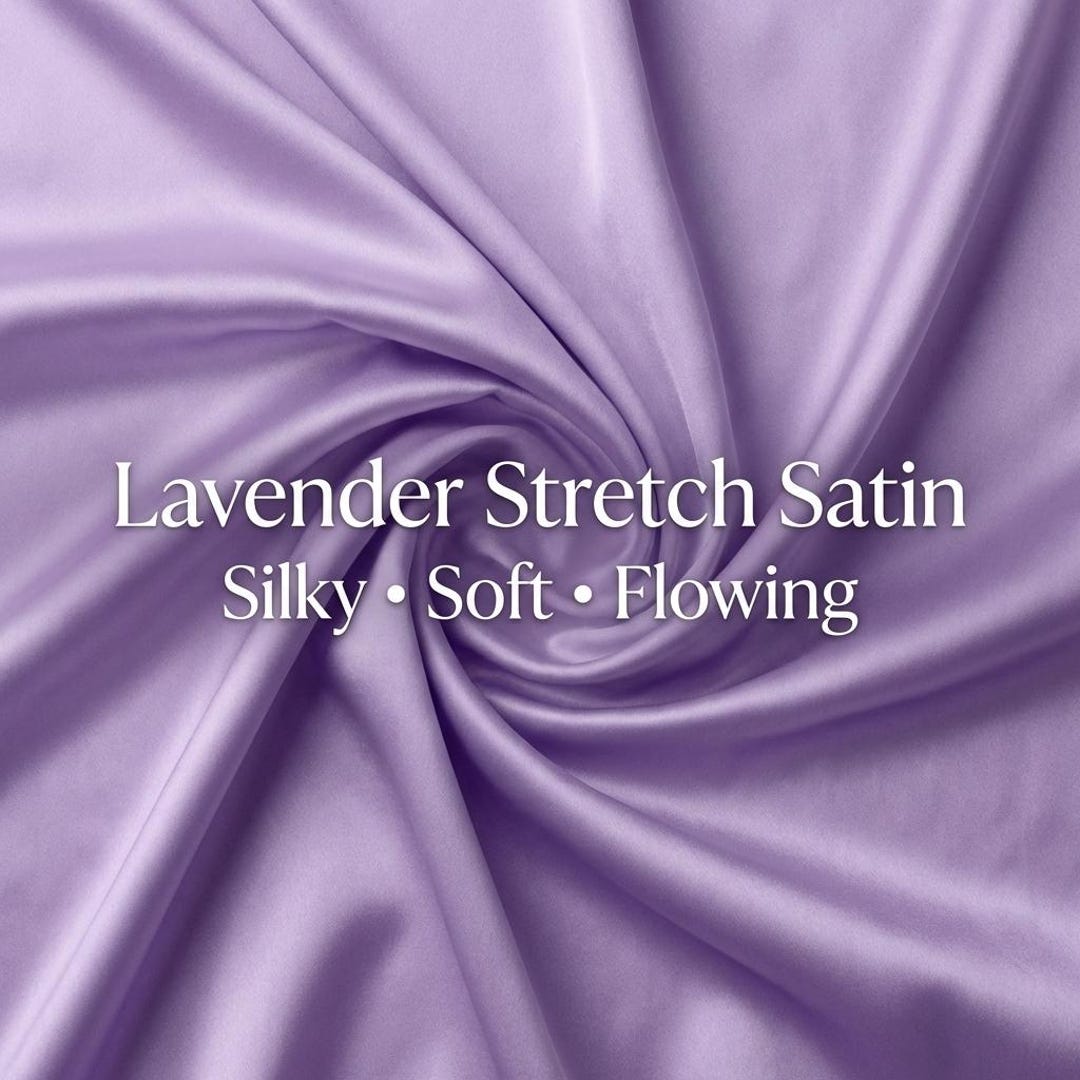 Lavender Stretch Satin Fabric by Yard, Silky Satin Charmeuse, Bridal ...