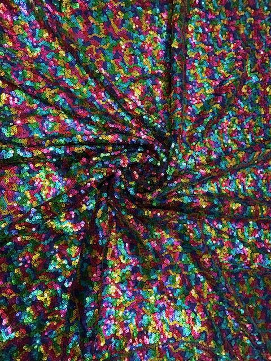 Rainbow Sequin Fabric – Shimmering Iridescent Stretch Sequins for ...