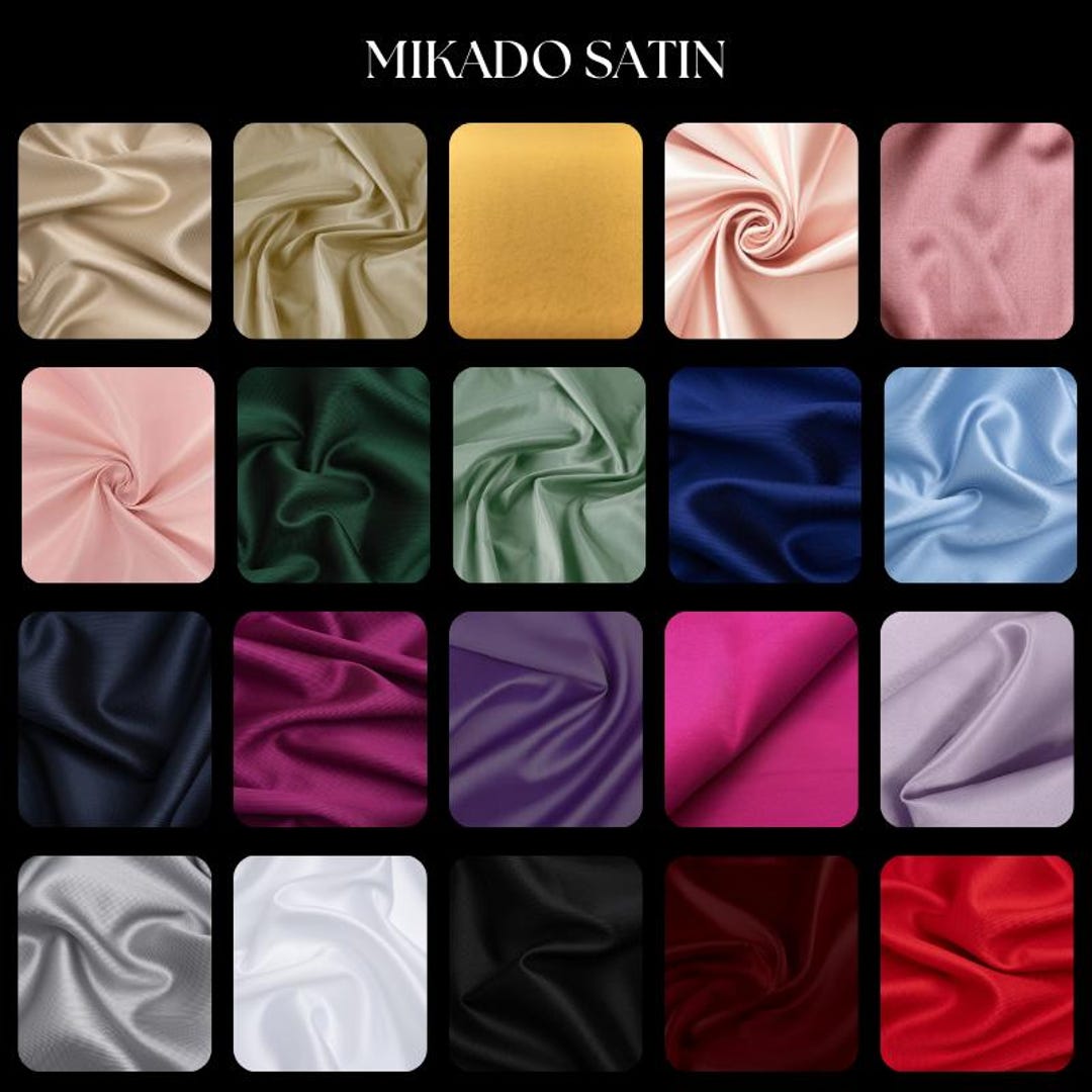 Premium Mikado Satin Fabric by the Yard – Dense Twill Weave, Textured ...