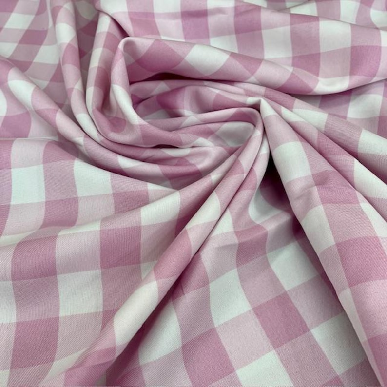 Farmhouse Gingham Check Fabric – 1-inch Polyester, 60” Wide – by the ...