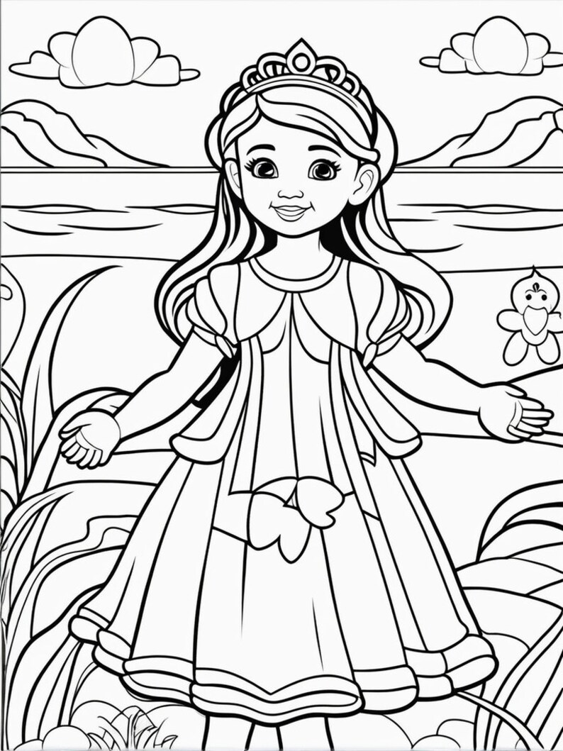 20 Coloring Pages of Princesses - Etsy