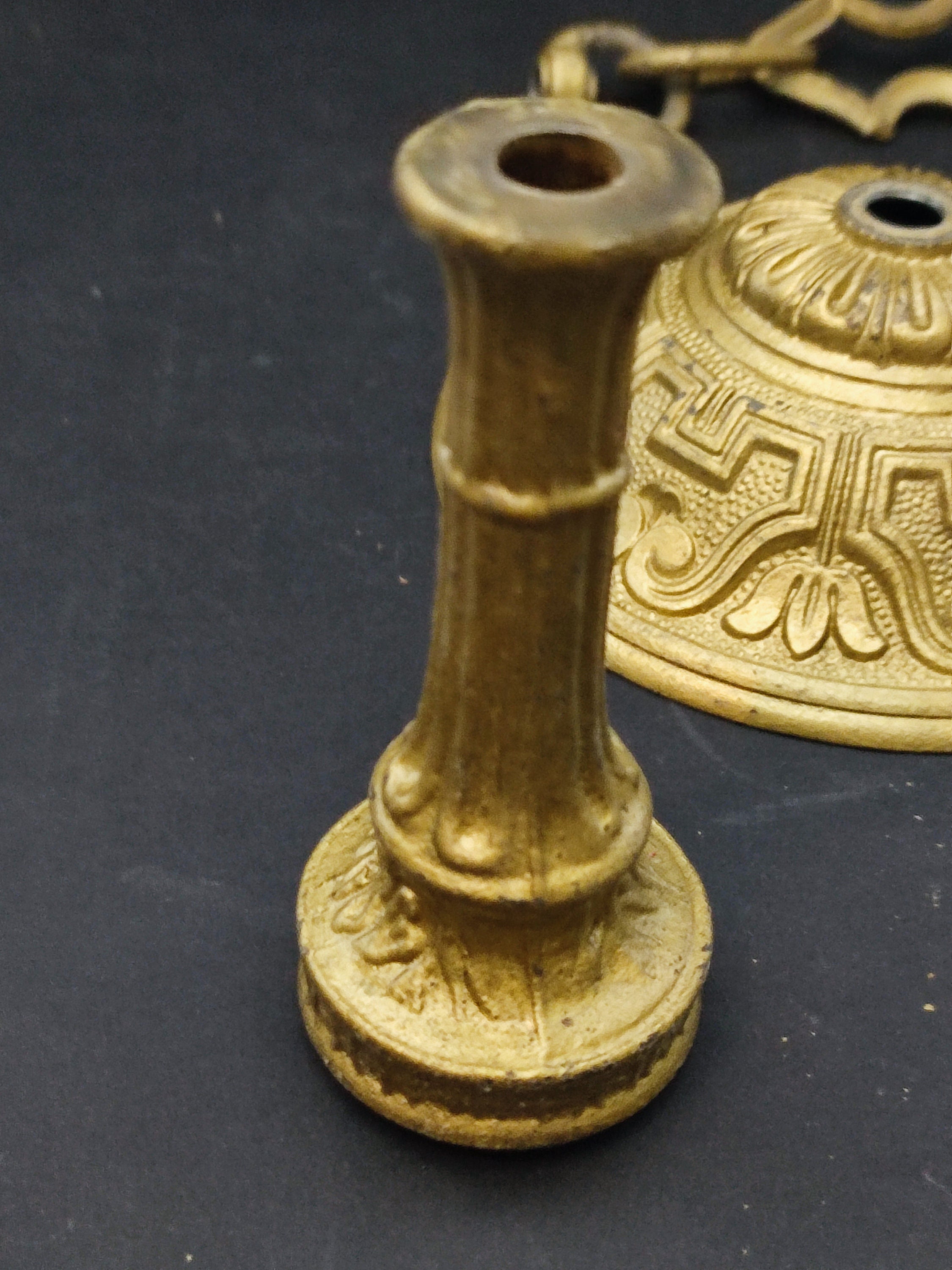 Lot of 7 Hand-crafted Heavy Brass Pieces With Effigies, Late 19th ...