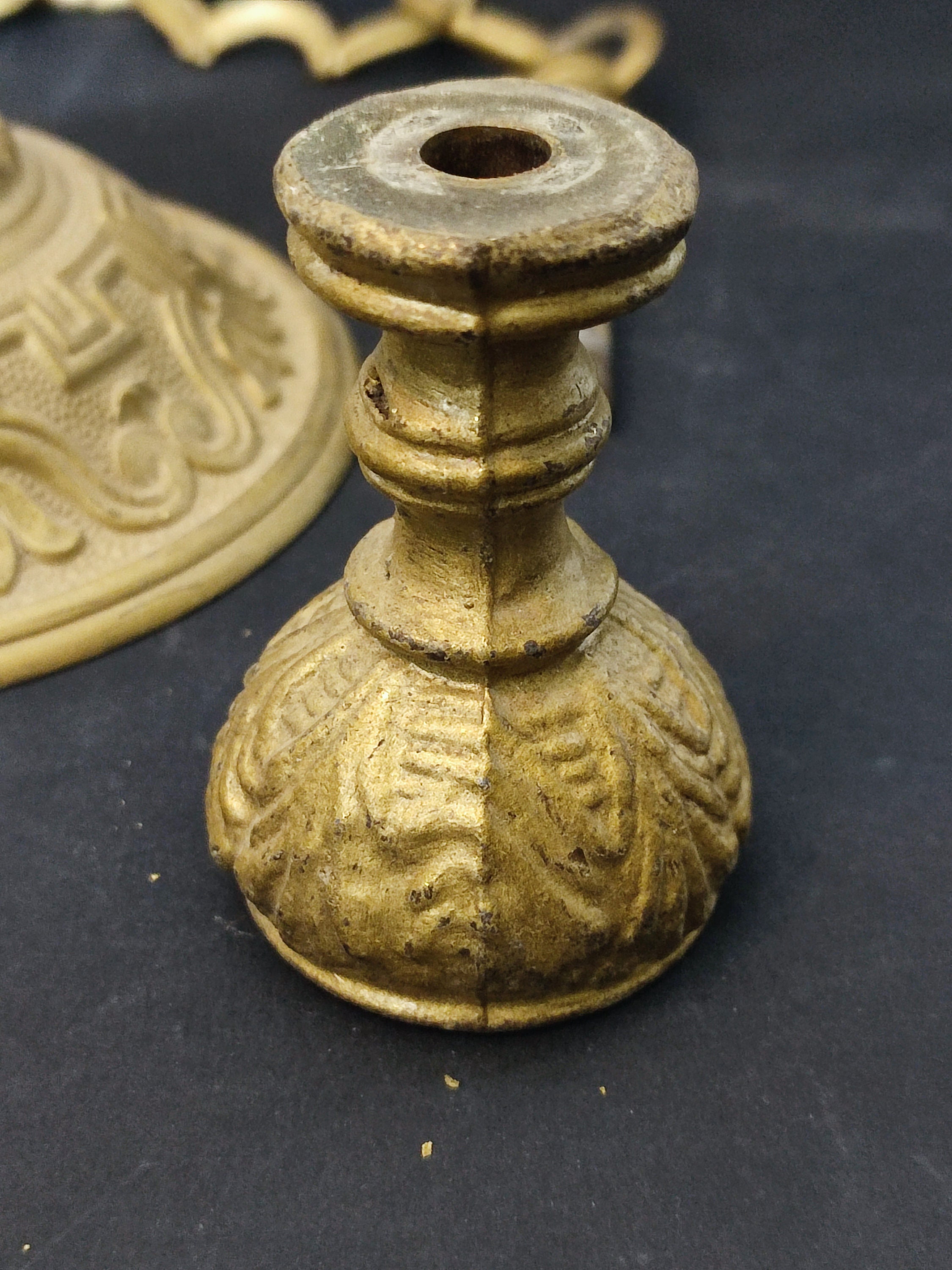 Lot of 7 Hand-crafted Heavy Brass Pieces With Effigies, Late 19th ...