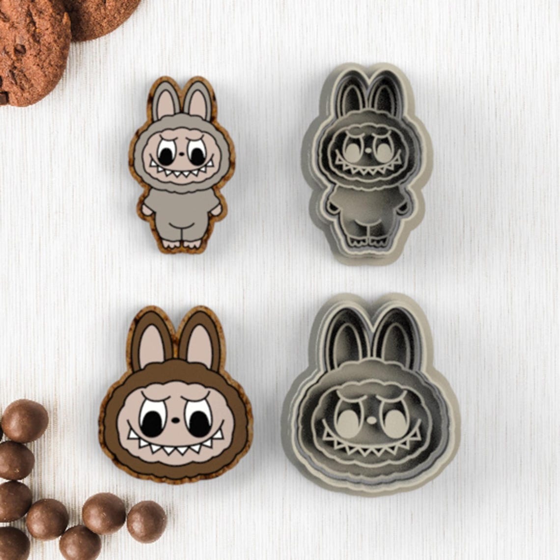Set of 2 Cookies Cutter Labubu Cookies Cutter Clean & Sharp - Etsy