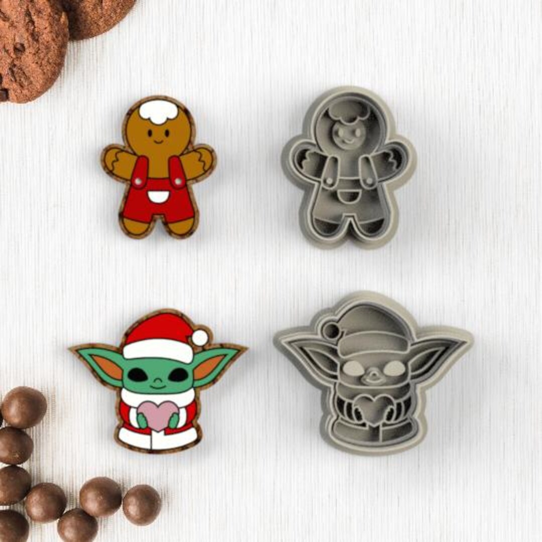 Gingerbread Man Baby Yoda Christmas Cookies Cutter Clean & Sharp - Etsy