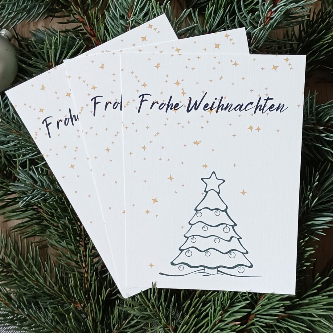 10 Christmas Cards Tree Postcards Christmas With Christmas - Etsy