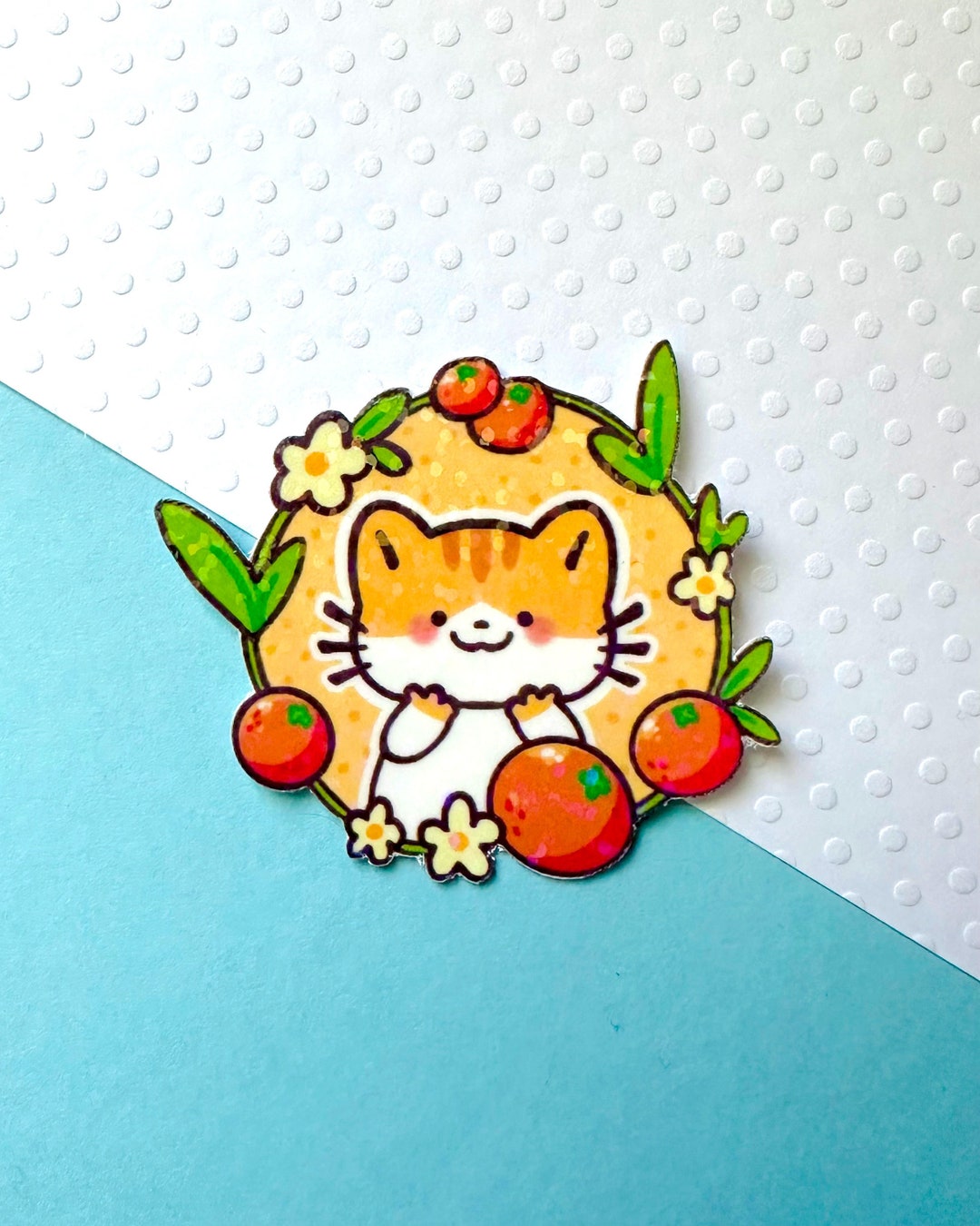 Cute Orange Cat Sticker Kawaii Cat I Stationery Vinyl Sticker I ...