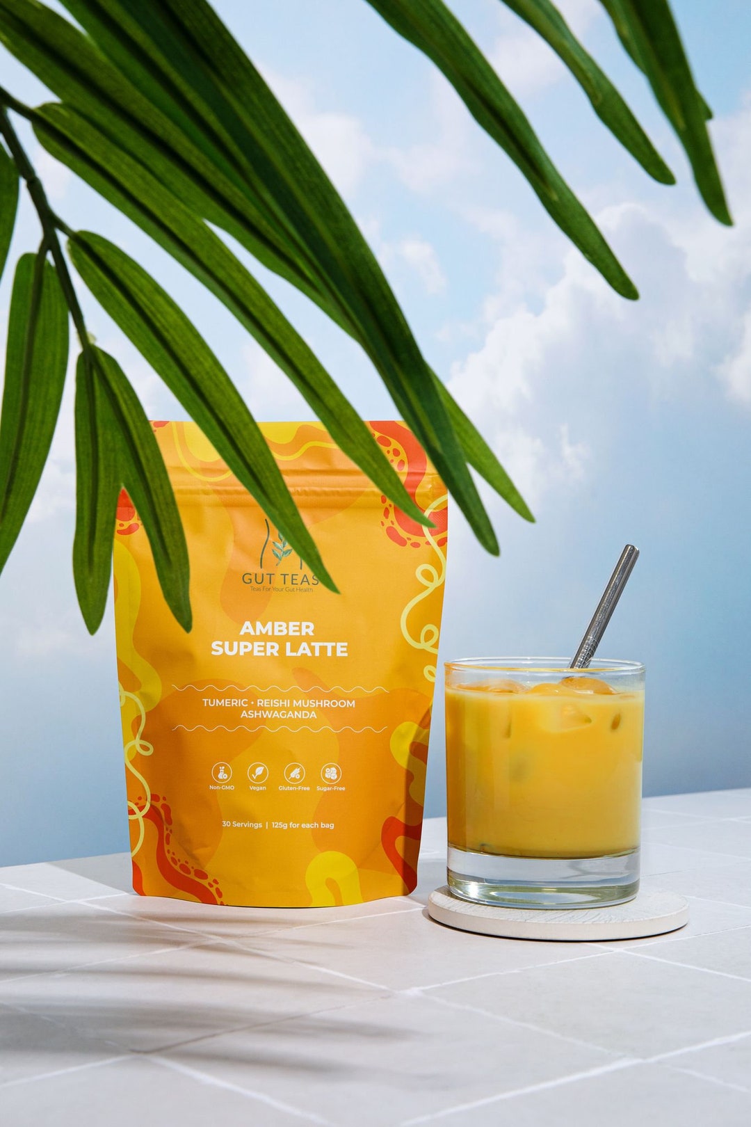Amber Super Latte | Turmeric Latte | Superfood Adaptogen Blends- Gut ...
