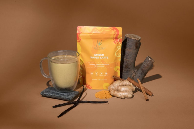 Amber Super Latte | Turmeric Latte | Superfood Adaptogen Blends- Gut ...
