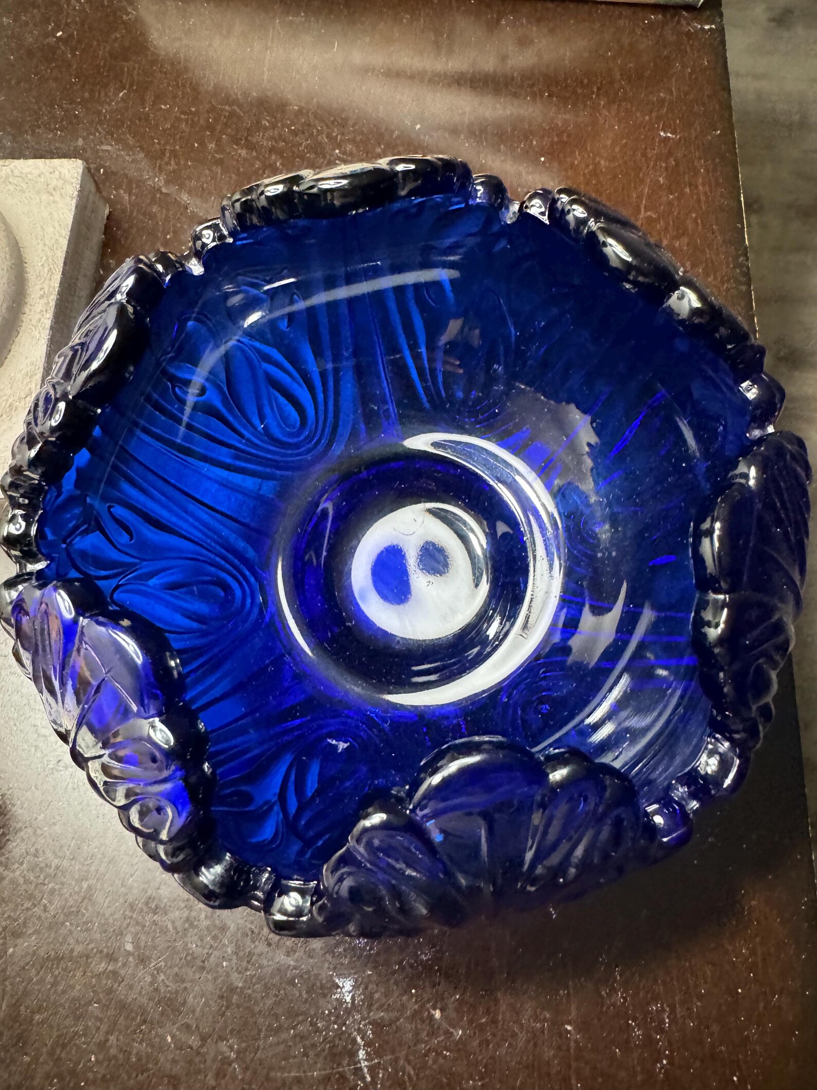 Vintage Fenton Cobalt Blue Art Glass Rose Bowl - Etsy