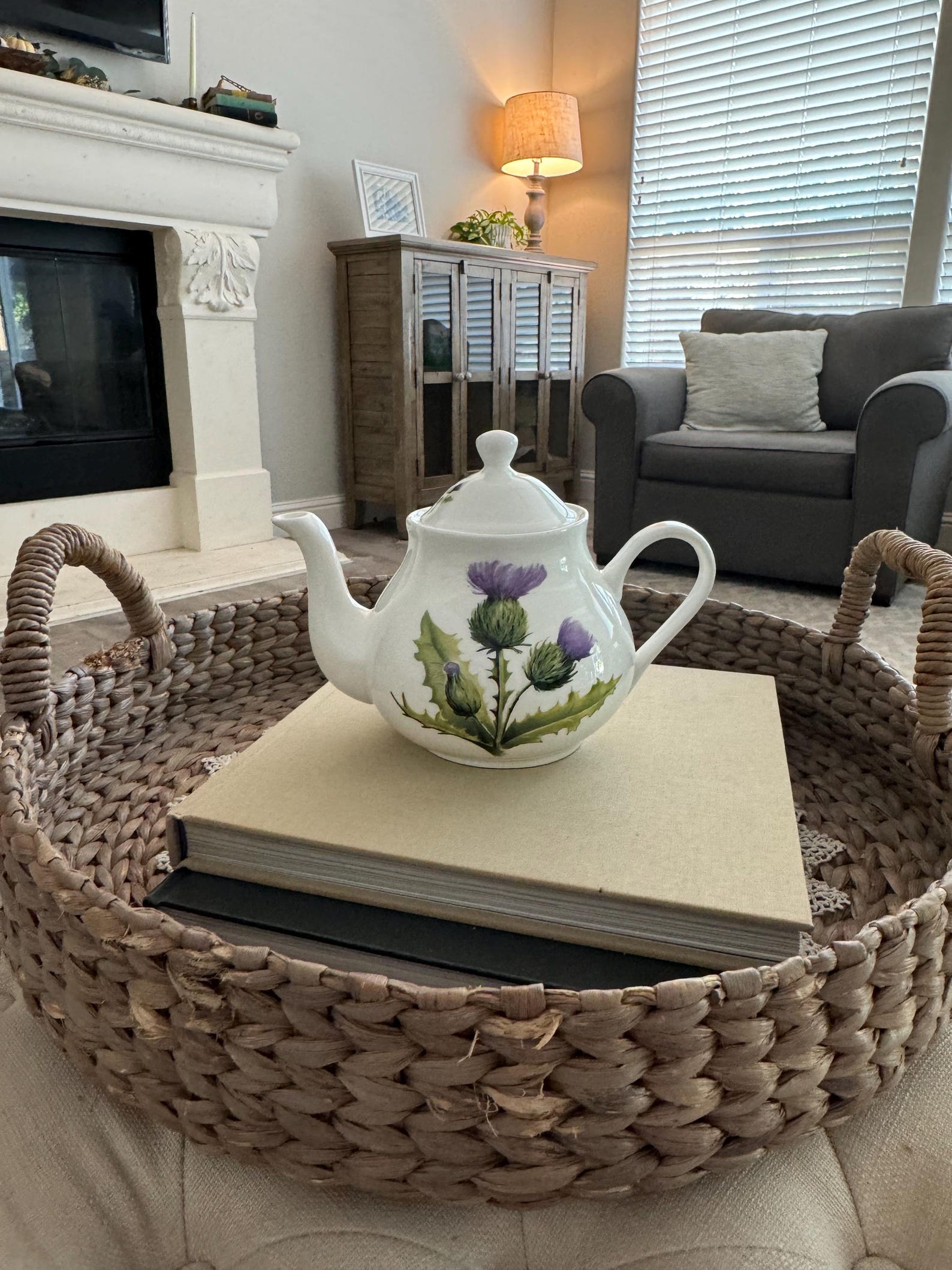 Vintage China Teapot Purple Thistle Pattern - Etsy