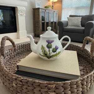 Vintage China Teapot Purple Thistle Pattern - Etsy