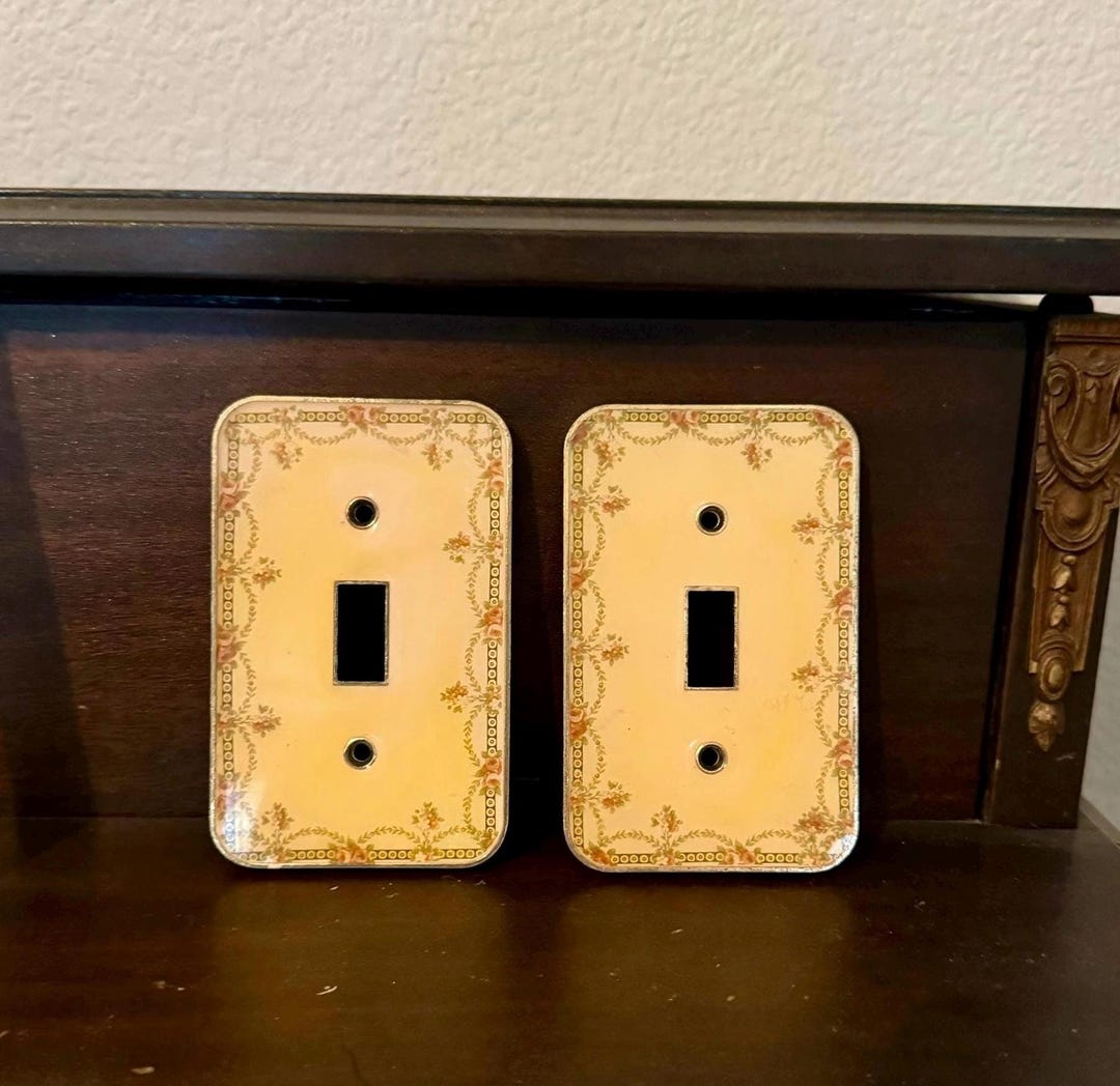 Vintage Bucklers NY Floral Enamel Metal Light Switch Covers - Etsy