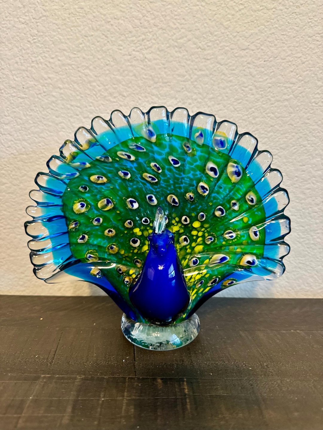 Vintage Murano Style Handblown Art Glass Peacock - Etsy