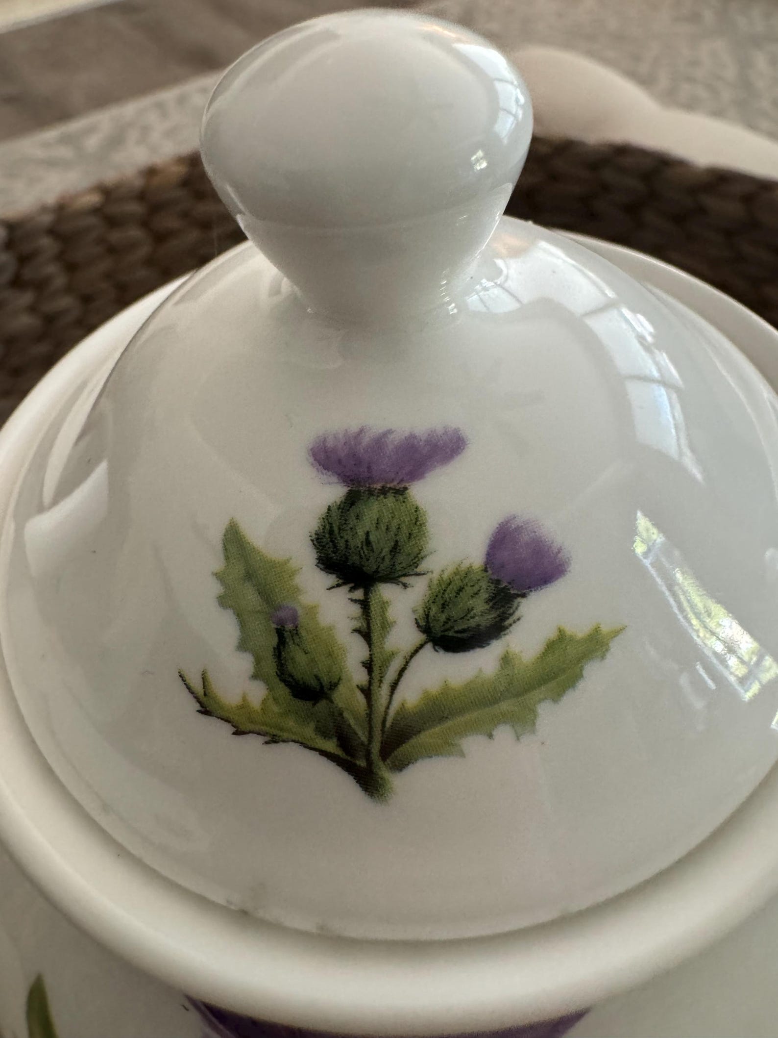 Vintage China Teapot Purple Thistle Pattern - Etsy