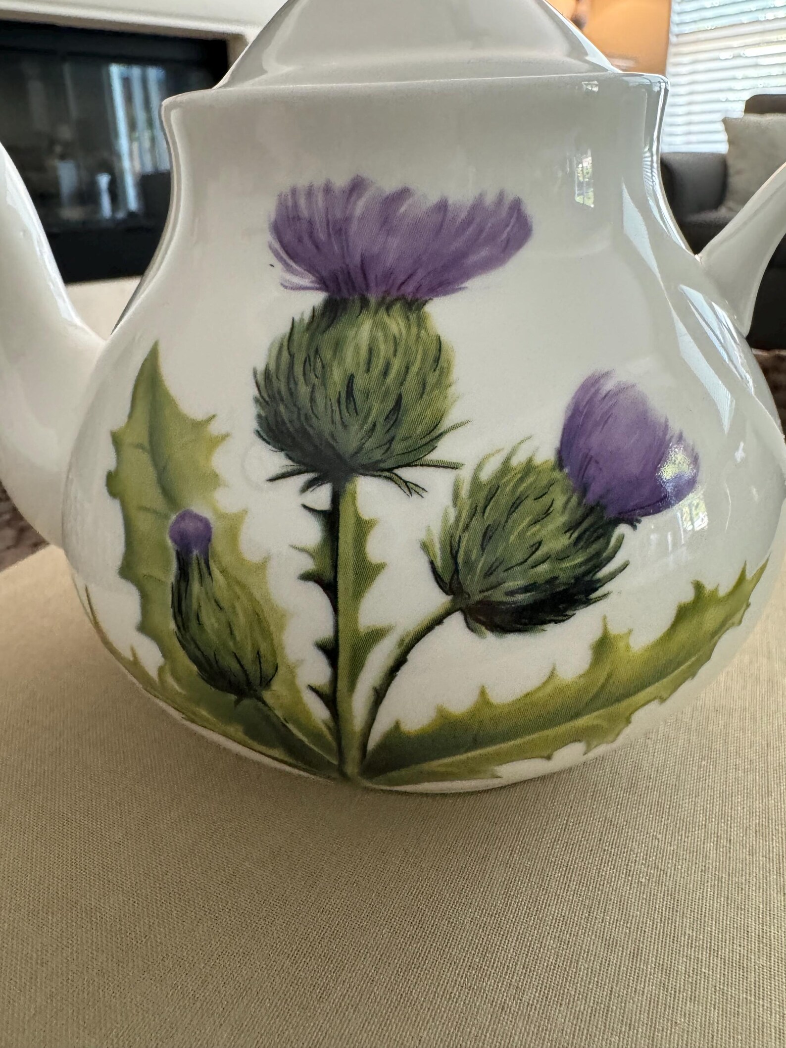 Vintage China Teapot Purple Thistle Pattern - Etsy