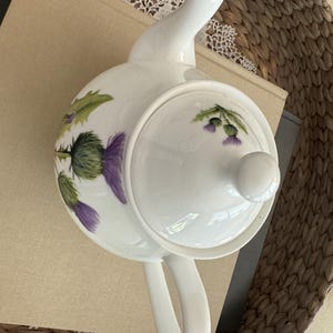 Vintage China Teapot Purple Thistle Pattern - Etsy