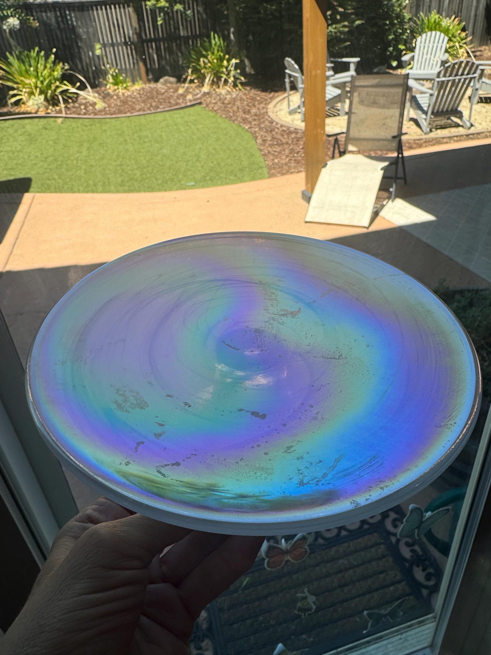 Vintage White Irridescent Small Cake Stand - Etsy