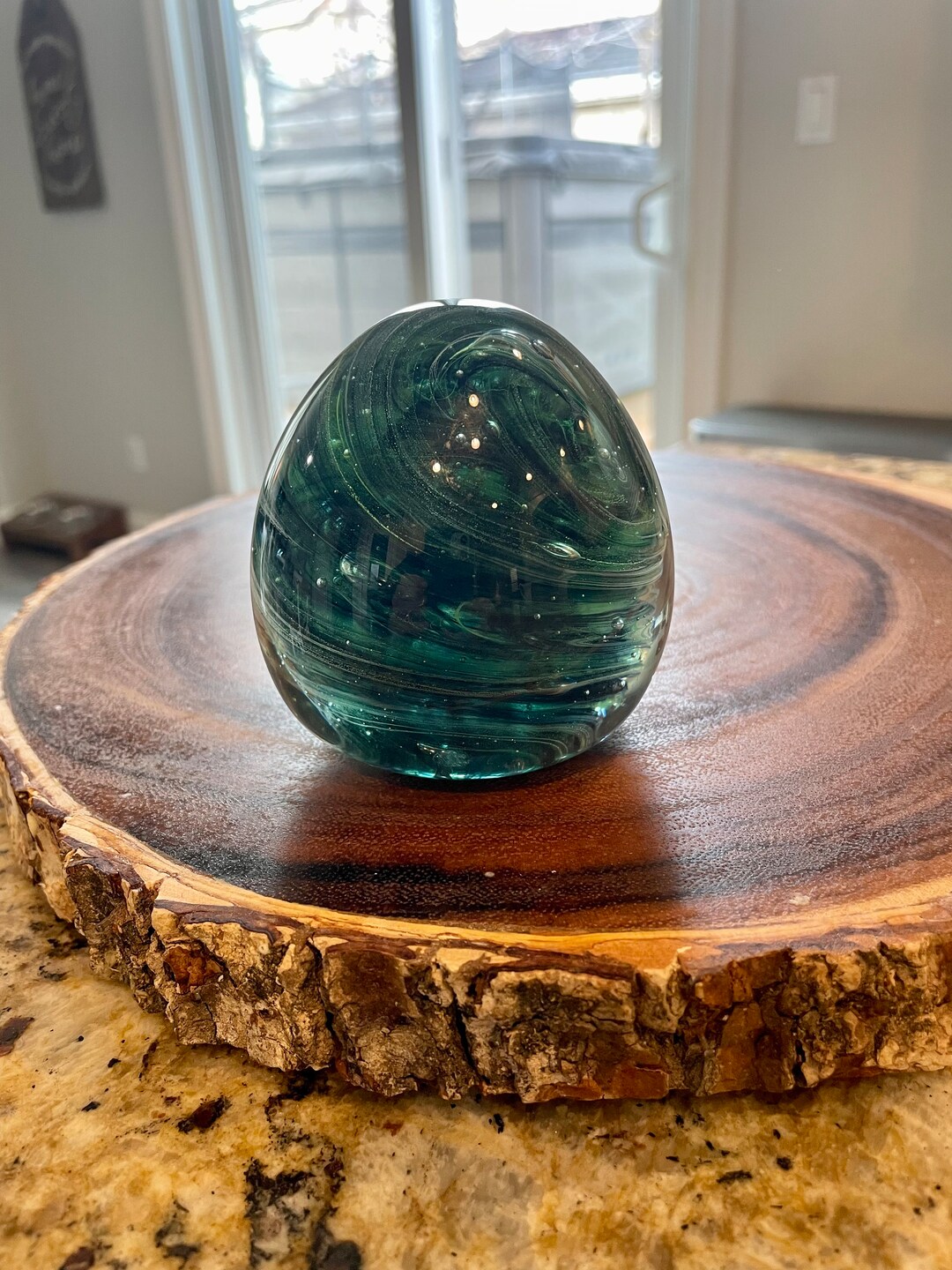 Vintage Irish Kerry Glass Emerald Green Swirl Art Glass Paperweight - Etsy