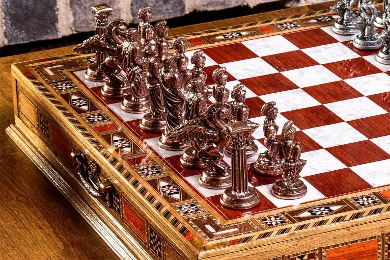 16.5 Luxury Chess Set, Personalized Wooden Chess Board With Storage ...