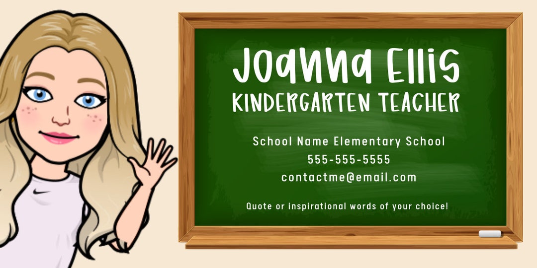 Teacher Email Signature , Custom Listing , Custom Teacher , Bitmogi ...