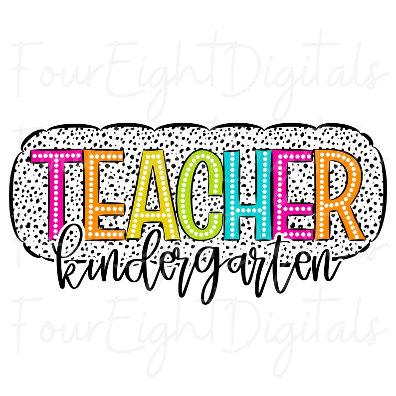 Teacher Bright Doodle Dalmatian Dots PNG, Teacher Colorful Dots T Shirt ...