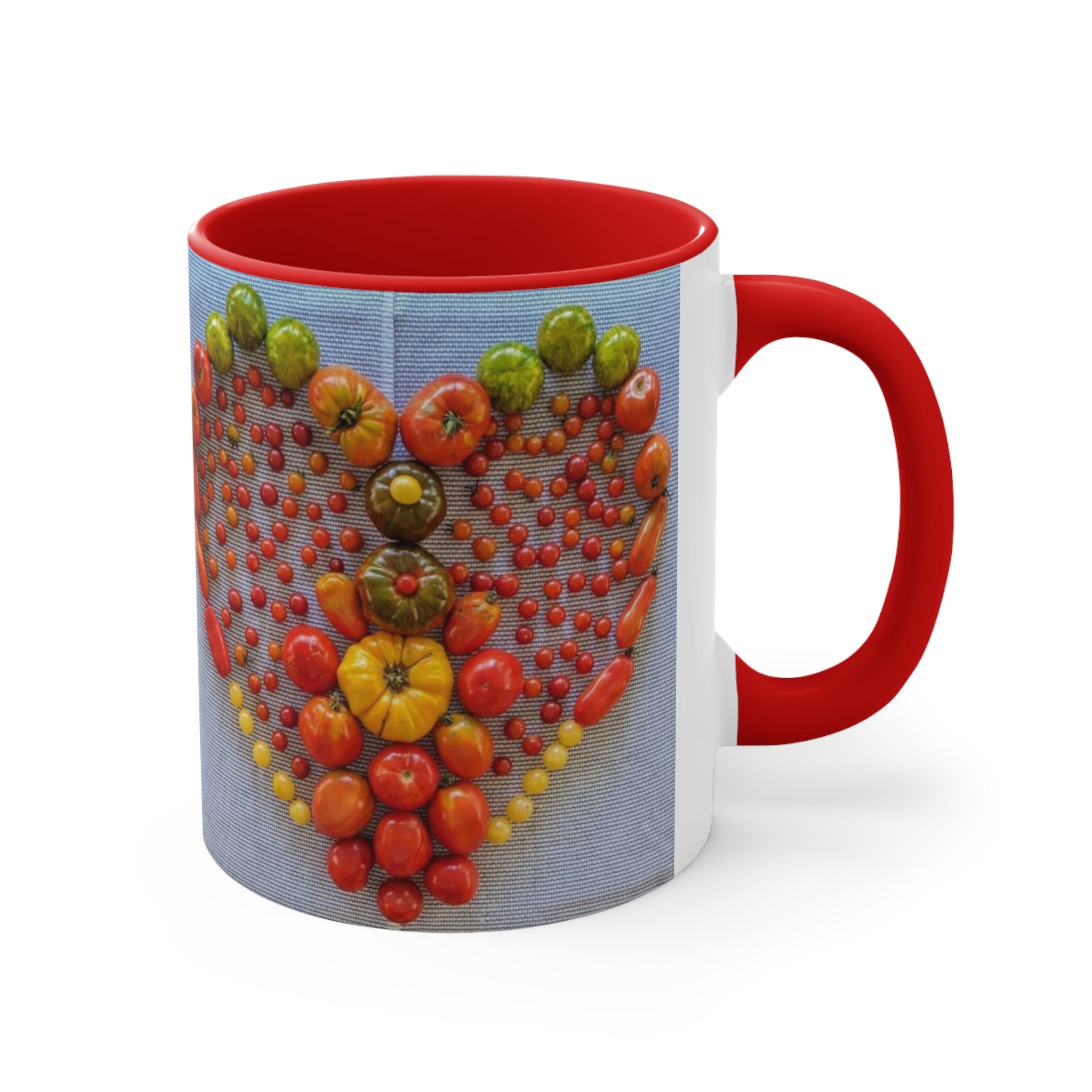 Tomato Heart Accent Coffee Mug, 11oz, Gift for Gardeners, Gardening ...